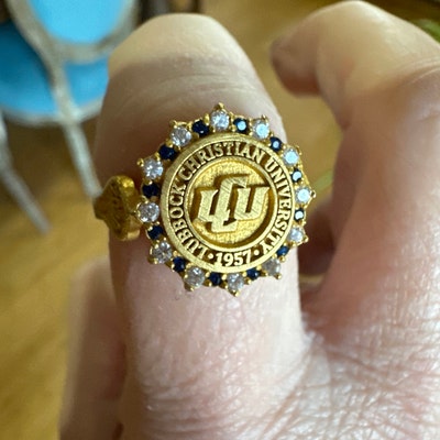 Solid Gold Women's College Ring , High School Rings , Graduation Ring ...