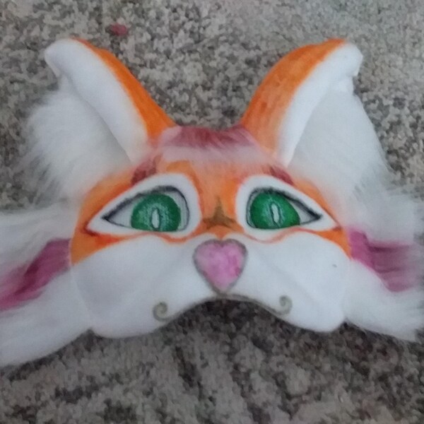 Therian Cat Mask Felted Mask With Eye Mesh Mountain Cat Mask Plain ...