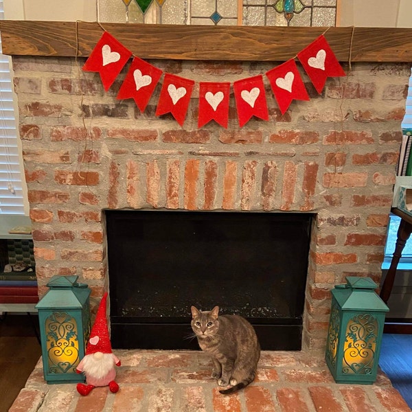 Valentines Day Decor, Heart Banner, Heart Bunting, Heart Garland ...