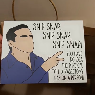 Snip Snap Vasectomy Card Michael Scott, the Office, Funny Vasectomy ...