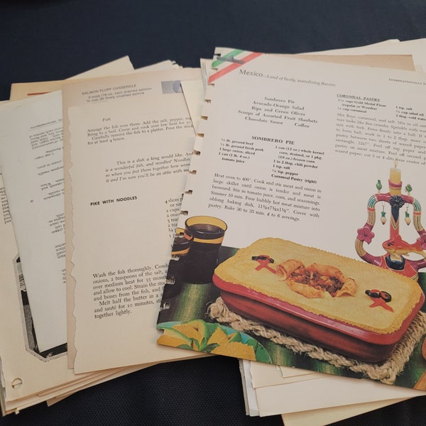 Vintage Cookbook Pages - Etsy