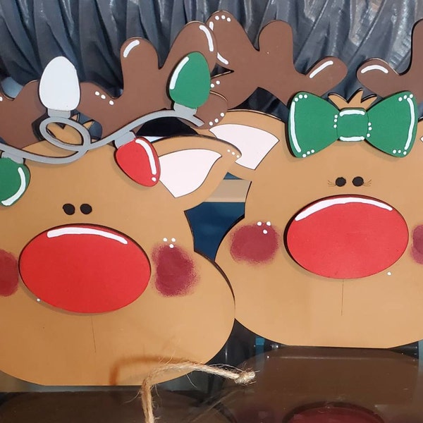 Reindeer Boy and Girl Shelf Sitter Laser Cut File | Christmas Shelf ...