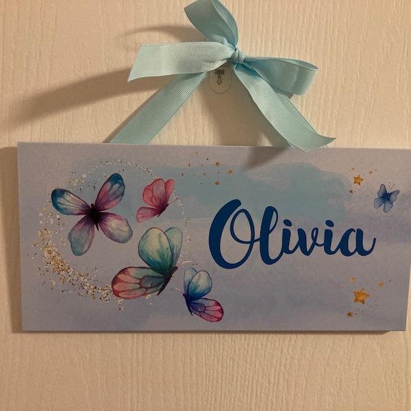 Personalized Butterfly Name Sign/ Butterfly Nursery Door Hanger - Etsy