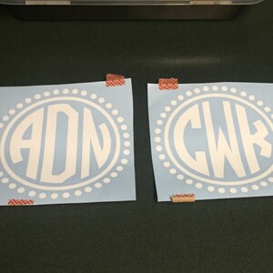 Round Monogram Car Sticker Round Monogram Car Decal Circle | Etsy