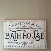 PERSONALIZED Custom Bath House Sign Bathroom Art Family Name and Co ...