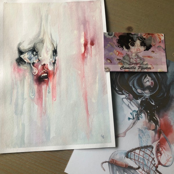 Isa Onna - Art Print - Mermaid Pop Surrealism Yokaï Japan Pirate Skull ...