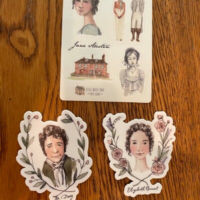 Mr. Darcy and Elizabeth Bennet Stickers From Jane Austen's Pride and ...
