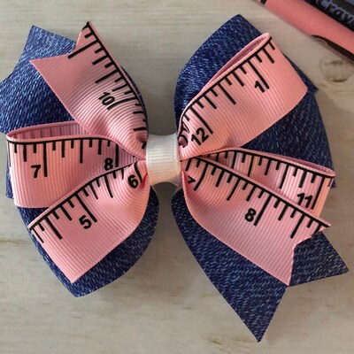 7/8 Baby Pink Ruler Print Grosgrain Ribbon Fall School - Etsy