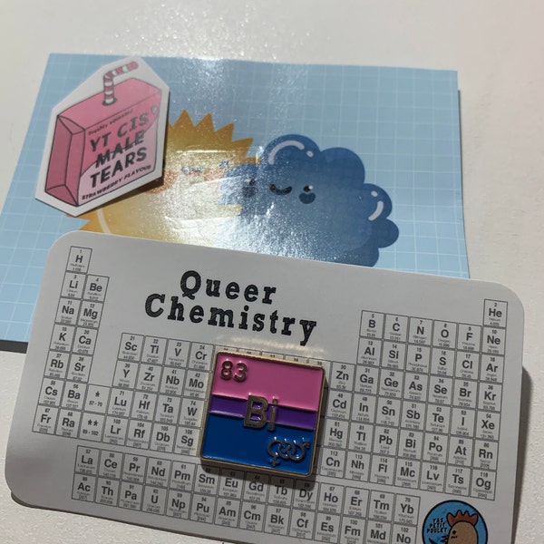 Bisexual Pride Badge - Queer Chemistry - Lgbtqi - Lgbt Pride - Bisexual ...