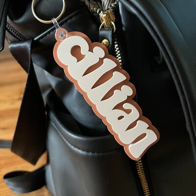 Backpack Tags Retro Acrylic Bag Tags Bag Tag Personalized - Etsy