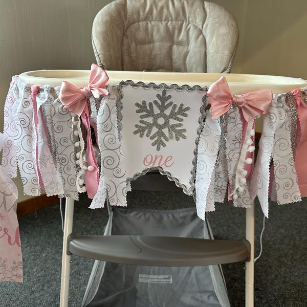 Rose Gold and Pink Floral 1st Birthday High Chair Tulle Tutu, Princess ...