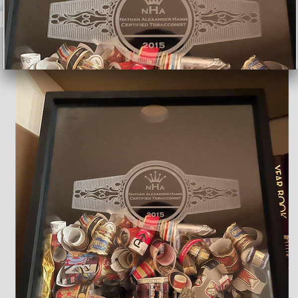 Personalized Cigar Band Shadow Box, Personalized Cigar Bands, Cigar ...