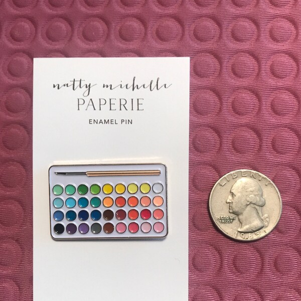 Watercolor Palette Enamel Pin - Etsy