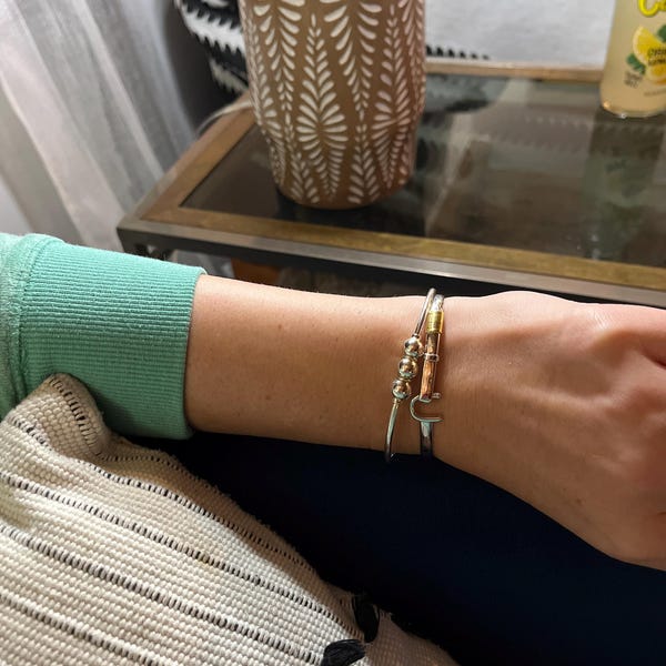 Made on Cape Cod. Bracelet With Nautical Knot, 14k Gold Ball & Sterling ...