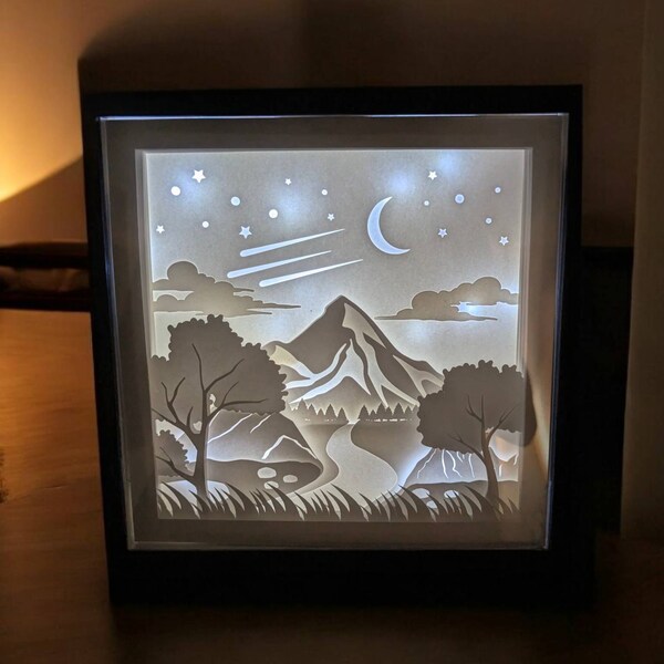 3D Paper Cut Shadow Box Template, Paper Craft, Paper Model, Cricut ...