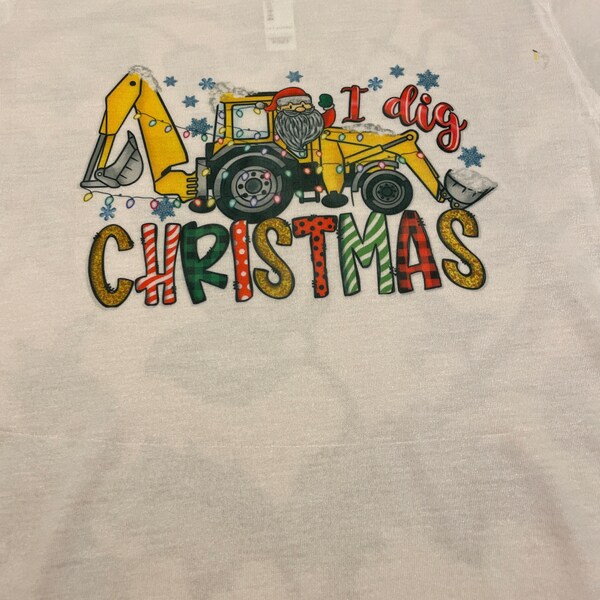 I Dig Christmas Png, Christmas Png, Merry Christmas, Backhoe Loader ...