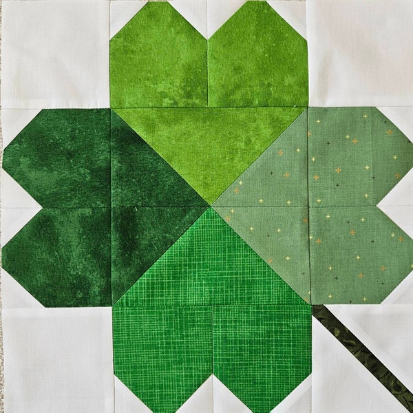 Shamrock Quilt Block Pattern: Scrappy Clover Design (PDF Pattern) - Etsy