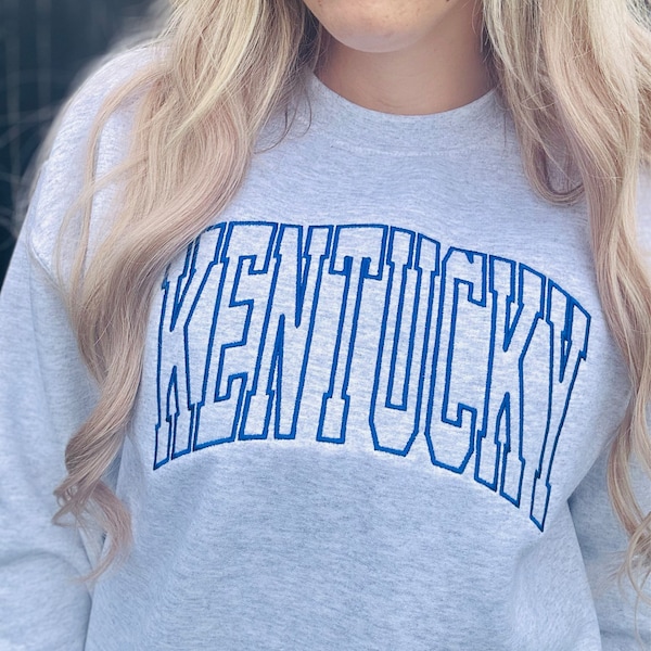 KENTUCKY Arched Satin Applique Embroidery Varsity Font Three Sizes 6x10 ...
