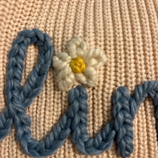 ADD ON WILDFLOWER Design to Custom Hand Embroidered Cardigan, Sweater ...