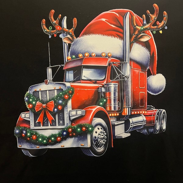 Merry Christmas Semi Trailer Truck PNG Watercolor Semi Truck Boys ...