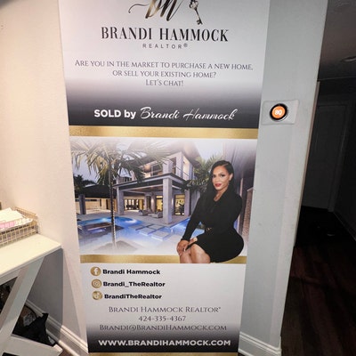 Real Estate Retractable Banner Sign, Real Estate Broker, Realtor Sign ...