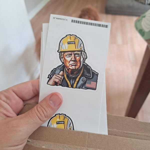 Donald Trump Hard Hat Sticker - Construction Work Sticker - Blue Collar ...