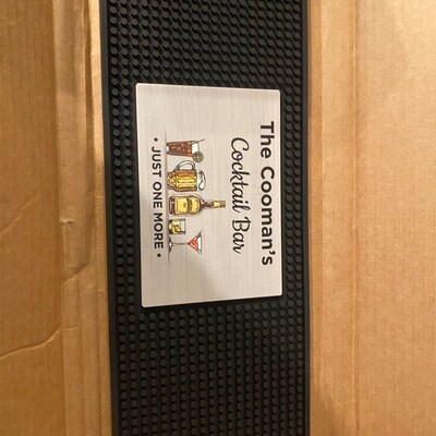 Personalized Cocktail Bar With Drinks Bar Mat, Customized Bar Mat, Home ...