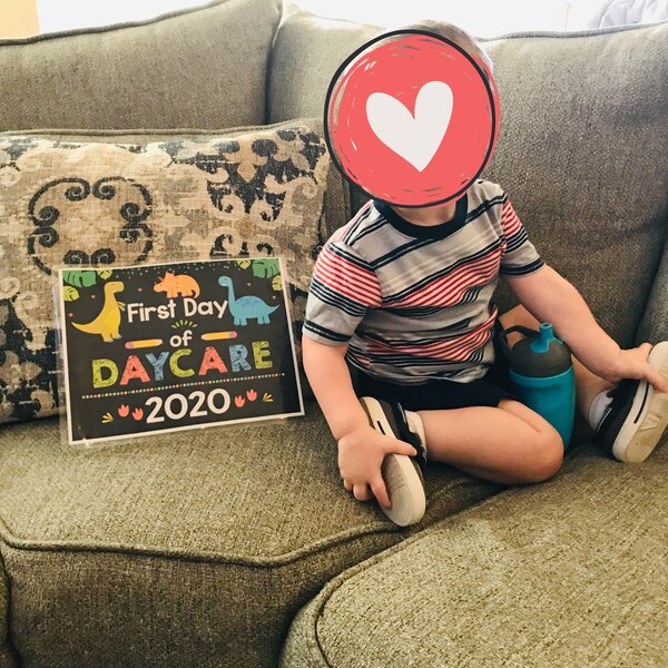 Dinosaur First Day of Daycare Sign,instant DOWNLOAD Photo Prop,dinosaur ...