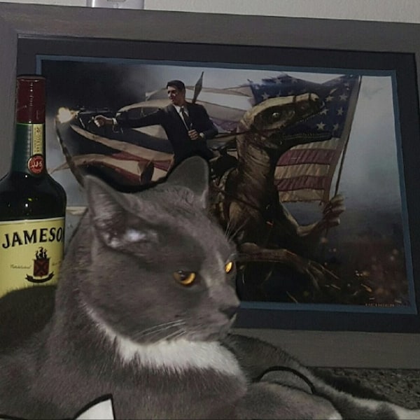 Poster - Richard Nixon Fighting a Sabertooth Tiger - Epic American ...