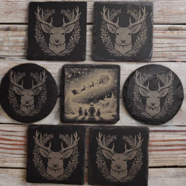 Christmas 29, Laser PNG, Slate Engraving, Laser File, Coaster Etching ...