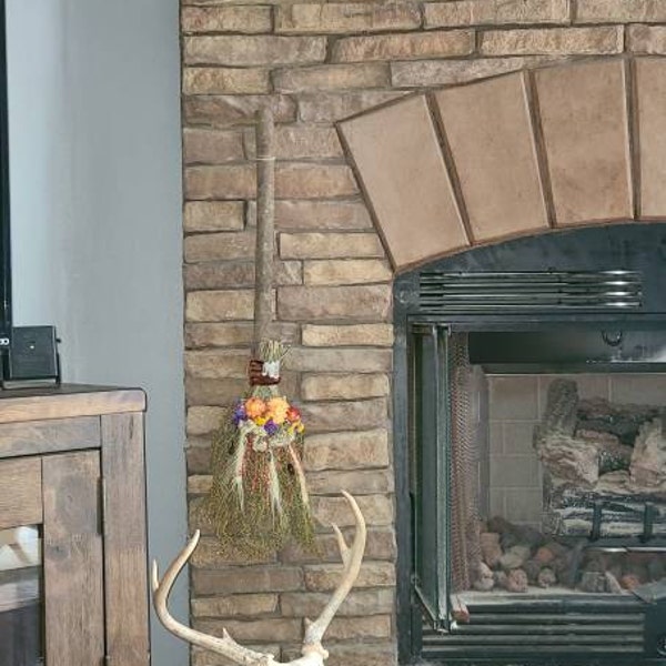 Floral Broom: 30in Dried Flower Besom, Wedding Altar Decor ...