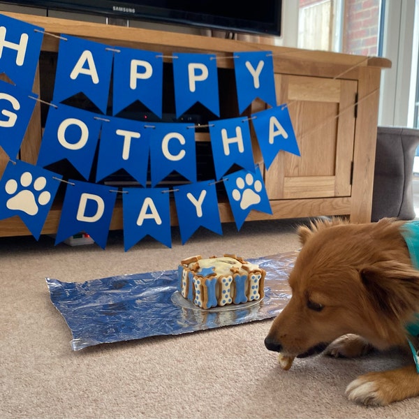 Happy Gotcha Day Bunting Banner Sign Dog Cat Rescue Birthday Day ...
