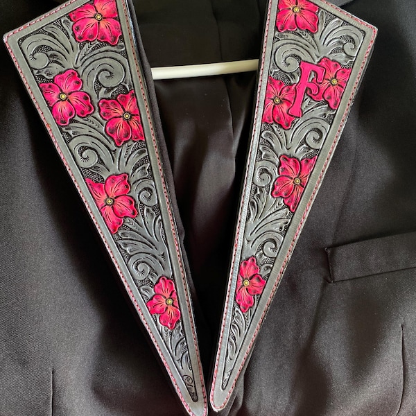 Custom Tooled Leather Removable Jacket Lapels and Removable Jacket ...