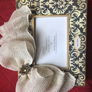 Picture Frame Jeweled Bow Personalize White Wedding Portrait - Etsy