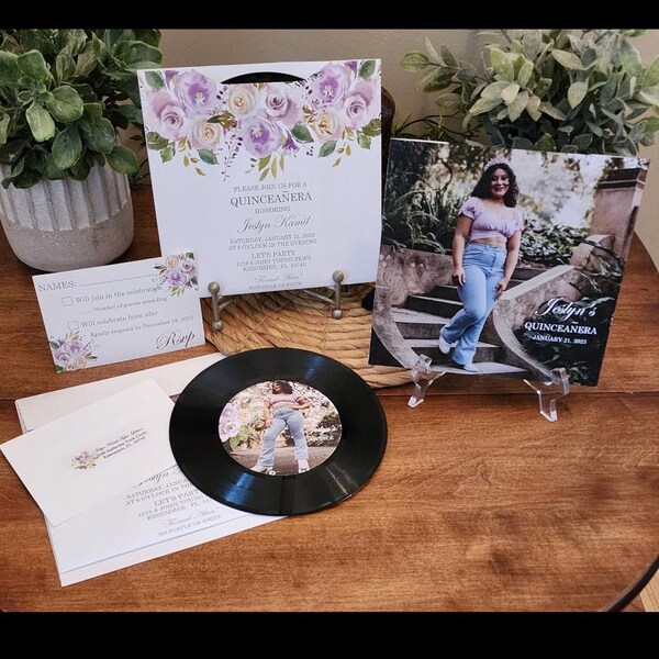 Vinyl Record Wedding Invitations, Authentic 45 Vinyl Record, Custom ...