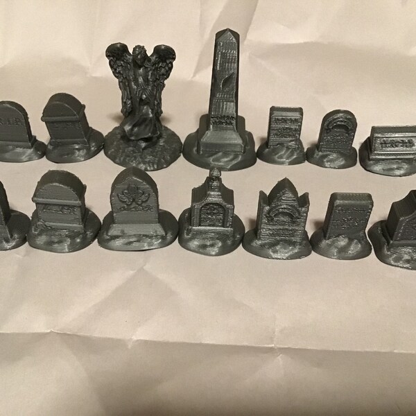Tombstones (set of 14), Dungeons and Dragons Dnd Scatter Terrain Mini ...