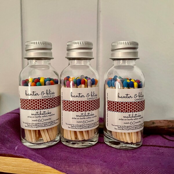 Match Bottle With Striker 60 Matches per Bottle 12 Matchstick Colors ...