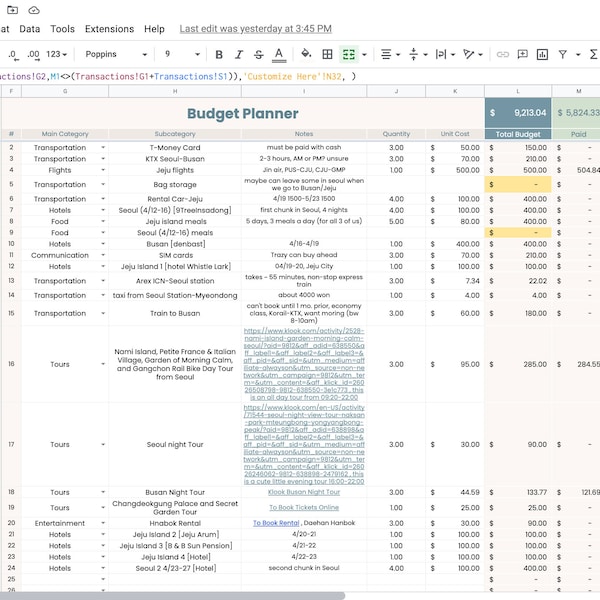 Monthly Budget Spreadsheet, Google Sheets Budget Template, Income ...