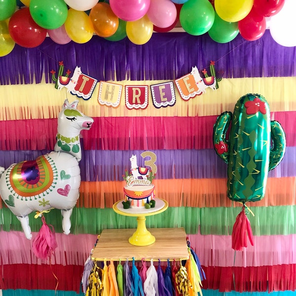 Llama Happy Birthday Banner, First Fiesta Banner, Llama Banner, Llama ...
