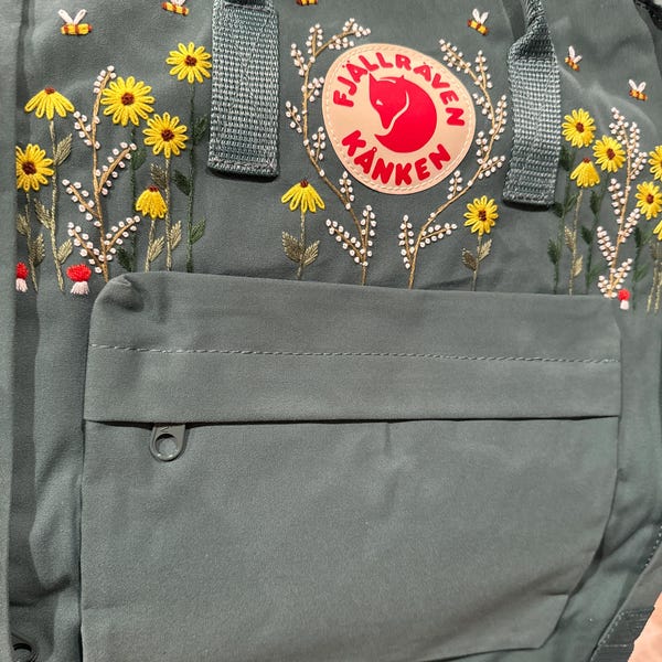Ocean Embroidered Fjallraven Kanken Backpack/ Kanken Backpack ...