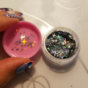 Four Point Sparkle Stars Nail Art Shape Spangles Sequins - Etsy