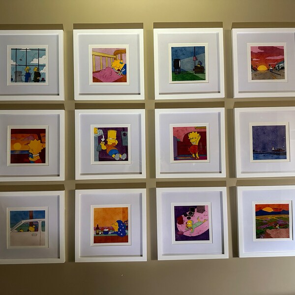 The Simpsons Homer and Marge Sunset Print, Poster Watercolor ...