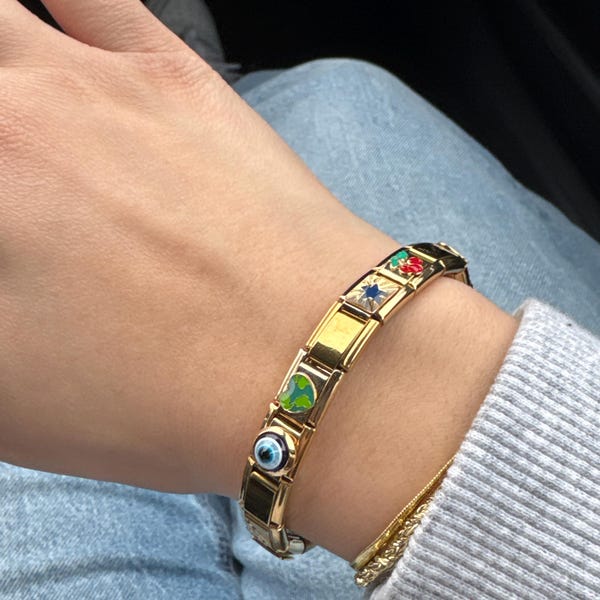 Personalized Italian Charm Bracelet, Custom Vintage Italian Charms, 300 ...