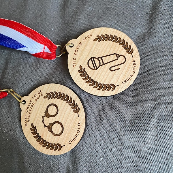 Wooden School Sports Day Medals 55mm Comes Complete With Ribbon ...