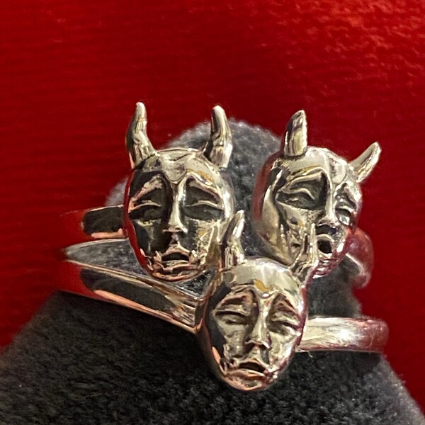 Demons Ring Set /2 in 1 Ring /925 Sterling Silver Ring /2 Pcs Silver ...