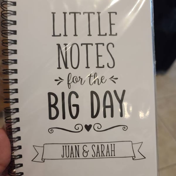 Little Notes for the Big Day, Personalized, 5" X 7" Wedding Notebook ...