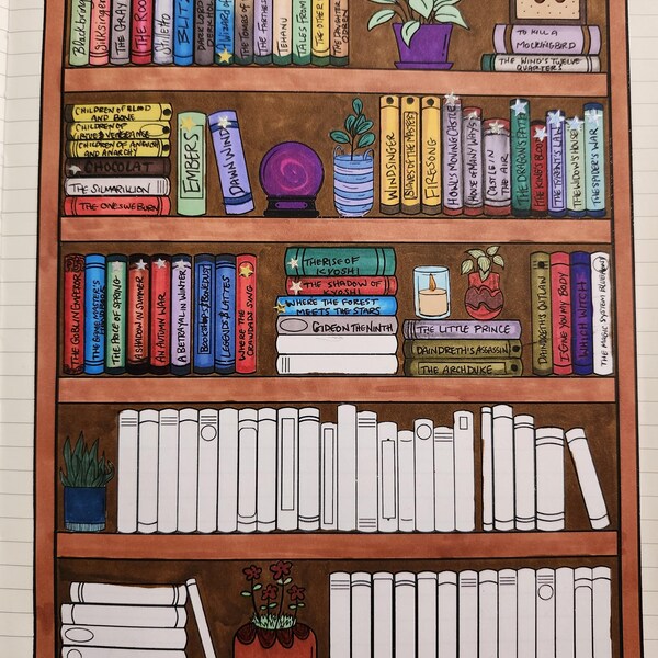 Bookshelf Reading Tracker Printable, Reading Log, Books Read Printable ...