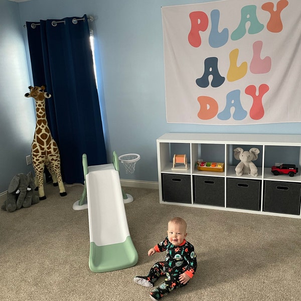 Play All Day Sign Playroom Wall Decor Playroom Sign Decor Lets Play ...