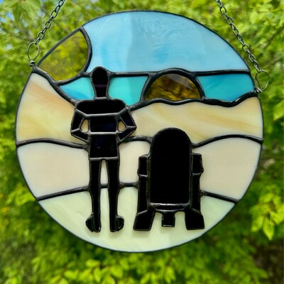 Modern Stained Glass Leaves Pattern, Plant Stained Glass Patterns ...