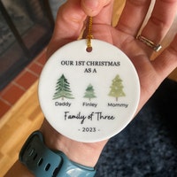 Family of Three Christmas Ornament Family of 3 Family - Etsy